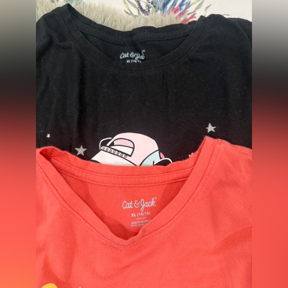 Cat & Jack | Shirts & Tops | Cat Jack Kids Black And Peach Tshirts ...